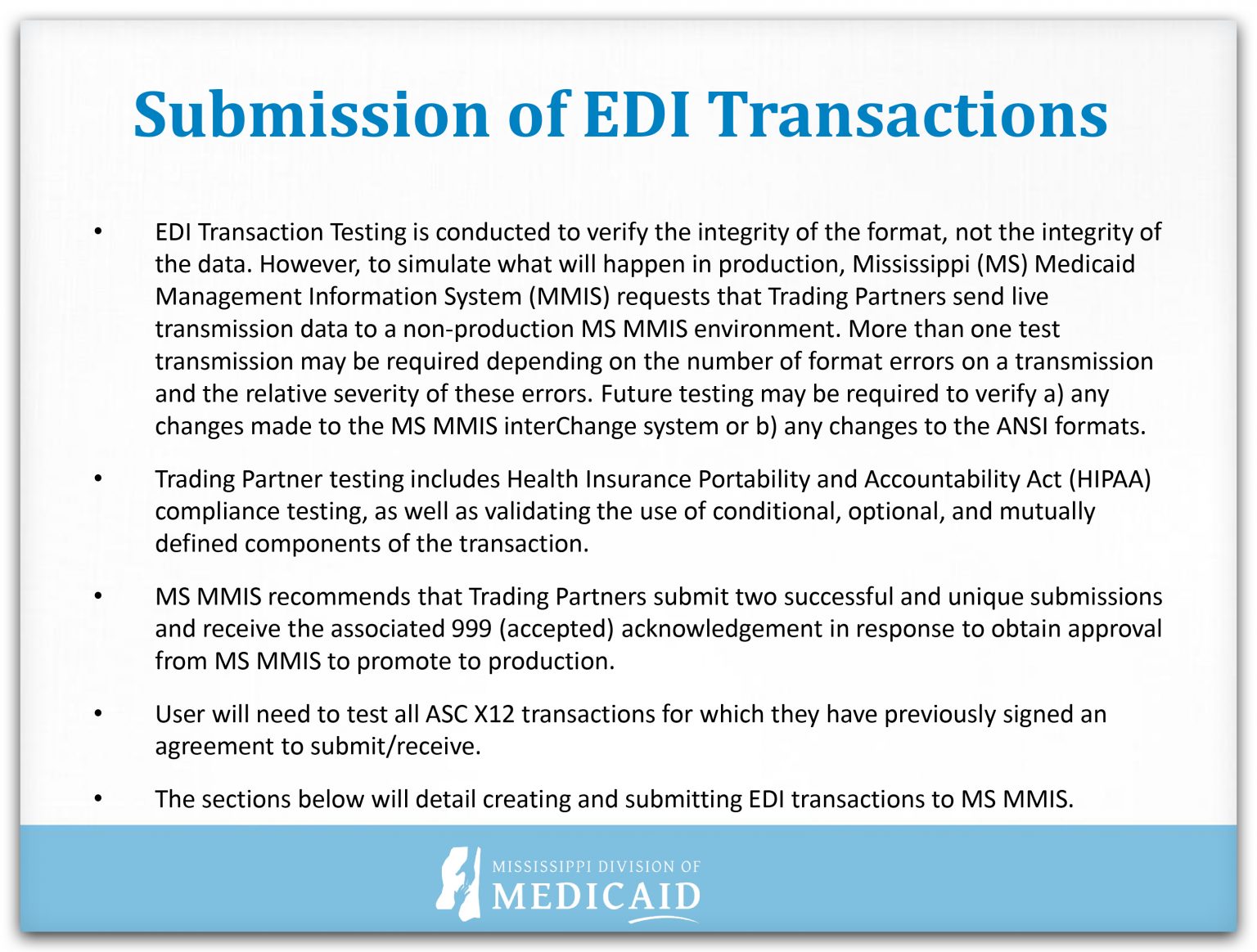 EDI Technical Documents - Mississippi Division of Medicaid