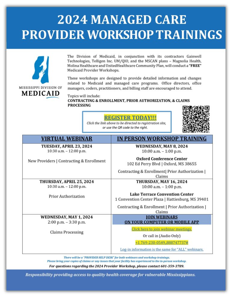MESA Provider Webinars - Mississippi Division of Medicaid